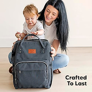 KeaBabies Baby Diaper Bag Backpack - Baby Bag for Boys,Girls, Waterproof Multi Function Baby Backpack, Large Diaper Bags for Baby Girl, Baby Boy, Travel Diaper Bag with Changing Pad (Mystic Gray)