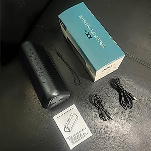 Solar Bluetooth Speaker Portable，5000mAh Wireless Speaker，IPX6 Waterproof Outdoor Speaker，Bluetooth 5.1，TWS Pairing，50H Play Time Heavy Bass for Beach，Party，Hiking，Cycling，Indoor & Outdoor Activities.