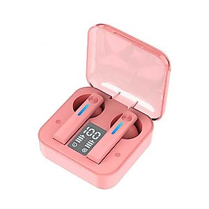 Wireless Earbuds Bluetooth Headphones Ear Buds with LED Power Display Charging Case Earphones in-Ear Earbud with Microphone for Android Cell Phone Gaming Computer Laptop Sport Black (Pink)