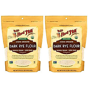 Bob's Red Mill 2 Organic Dark Rye Flour - 2 20 Ounce (1.25 lbs) Stand Up Resealable Bags