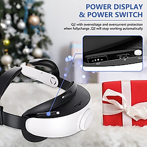 2BK Elite Strap with Battery for Q-2,5200mAh Extend 5hrs Playtime,Fast Charging VR Power,Balance&Adjustable Head Strap for Enhanced Support and Comfort in VR