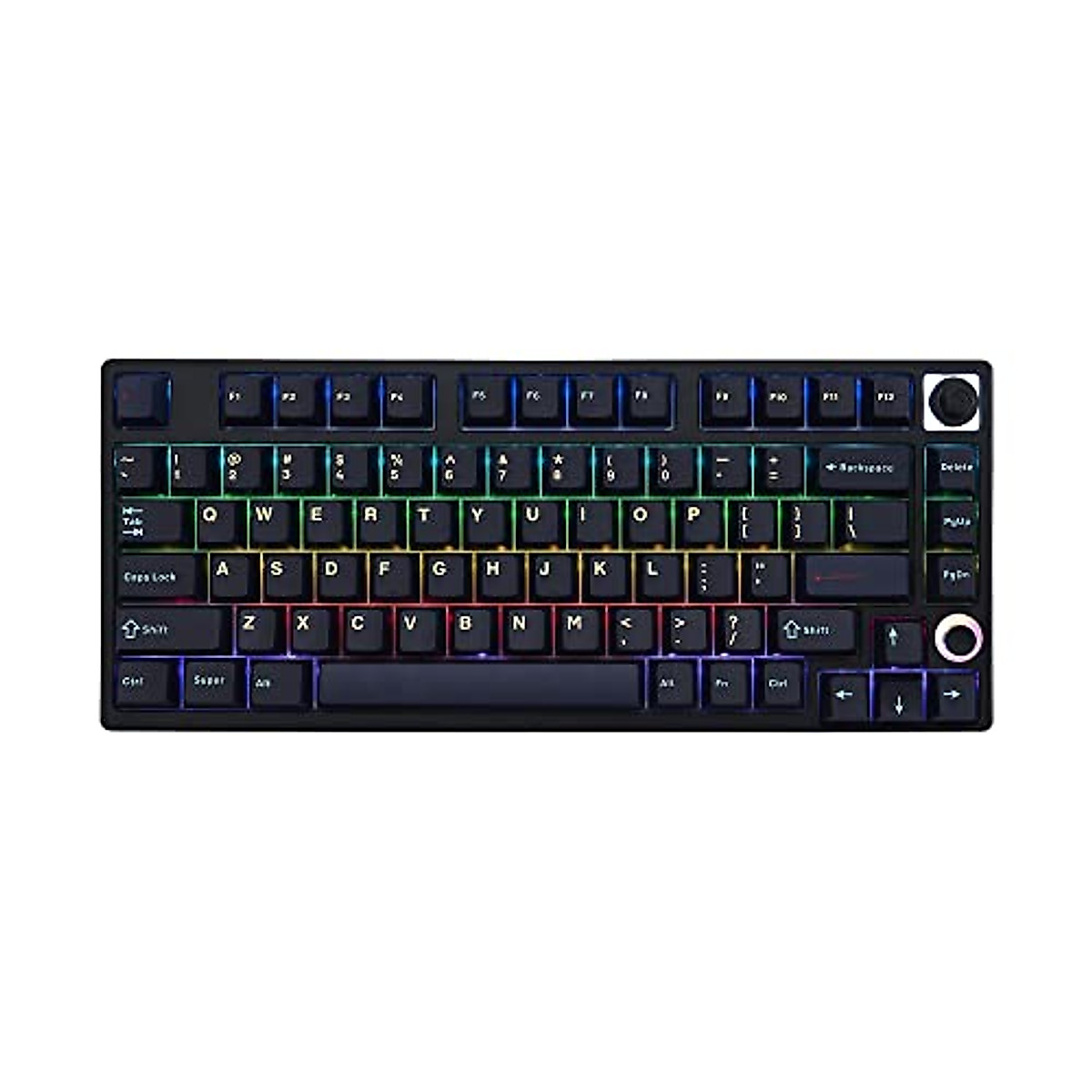 KEYMECHER 75% Mechanical Keyboard, RGB Backlit Hotswap Wireless Keyboard Support Bluetooth, 2.4G and Wire Connection, Mechanical Gaming Keyboard with Ganss Silver Switches, PBT Keycaps and Volume Knob