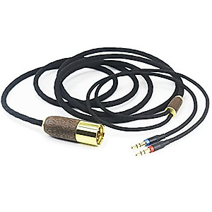 NewFantasia 4-pin XLR Balanced Cable 6N OCC Copper Silver Plated Cord Walnut Wood Shell Compatible with Hifiman Sundara, Ananda, Arya, HE400SE, HE4XX, HE-400i Headphone (2 x 3.5mm Version) 2.1m