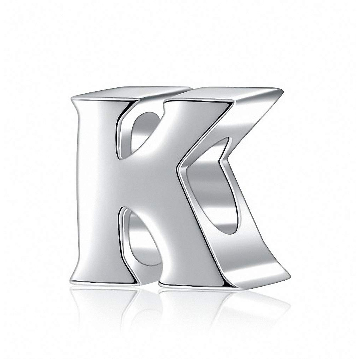 SOUKISS Alphabet Letter K Charms Bead Authentic 925 Sterling Silver Letter Initial A-z Alphabet Beads for Women Bracelets Necklace(K)