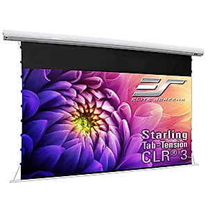 Elite Screens Starling Tab-Tension CLR® 3 Series, 121 INCH Diag.16:9 Ultra Short Throw Ceiling Ambient Light Rejecting (CLR/ALR) Electric Wall/Ceiling Retractable Projector Screen, STT121XH-CLR3