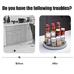Lazy Susan Organizer Non Skid Lazy Susan Turntable for Cabinet, Pantry Organization and Storage, Kitchen, Fridge, Bathroom, Under Sink Organizer, Spice Rack (Small 25 * 3.1cm)