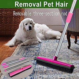 Broom Floor, Multifunction Telescopic Floor Carpet Broom Pet Hair Sweeper Tools()