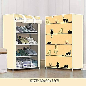 ANMMBER Simple Shoe Rack Multi-Layer Dust-Proof Household Shoe Rack Dust Resistance Lattices Non-Woven Fabric Shoe Rack (Color : D)