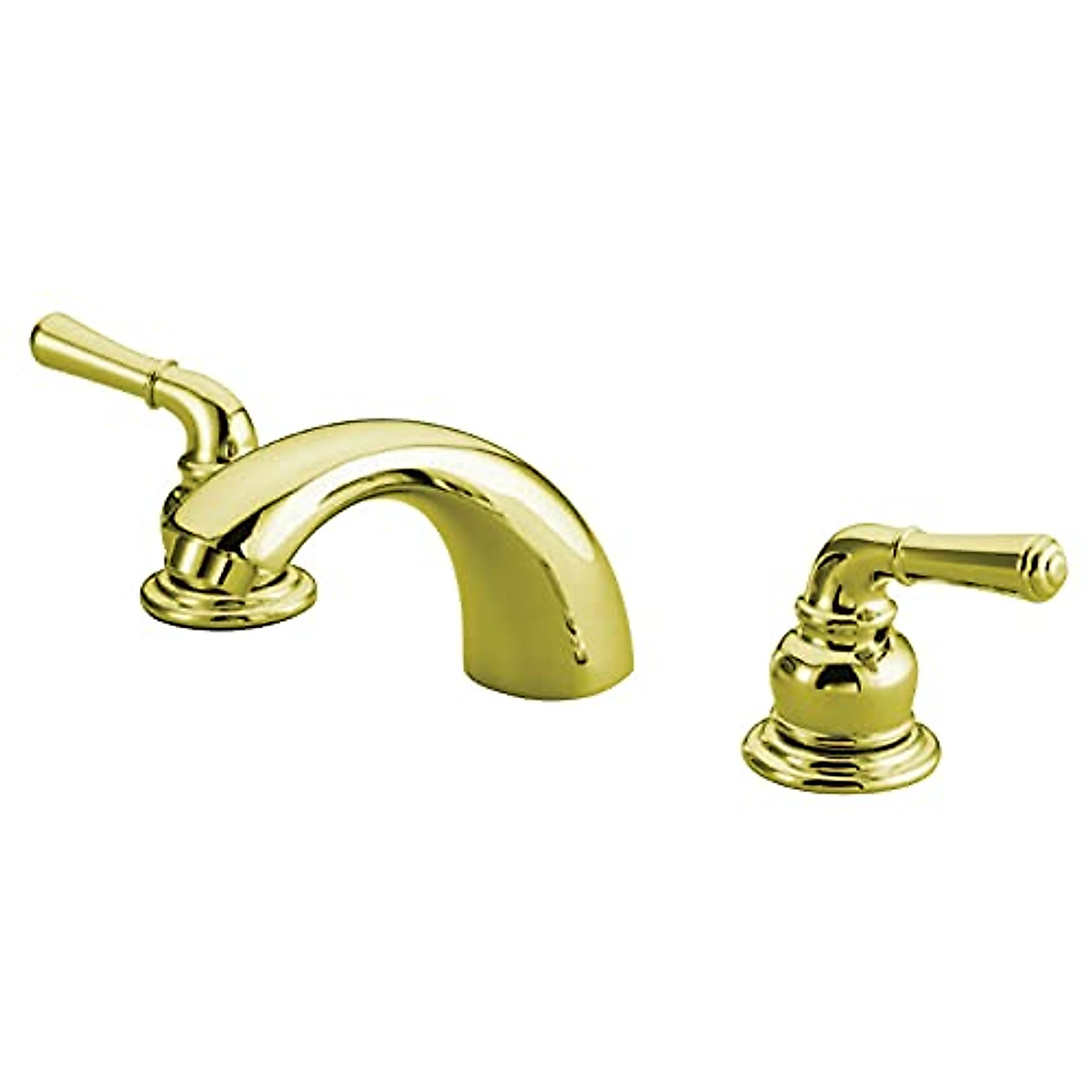 Kingston Brass KB952 Magellan II 4-Inch to 8-Inch Mini Widespread Lavatory Faucet with Metal lever handle, Polished Brass