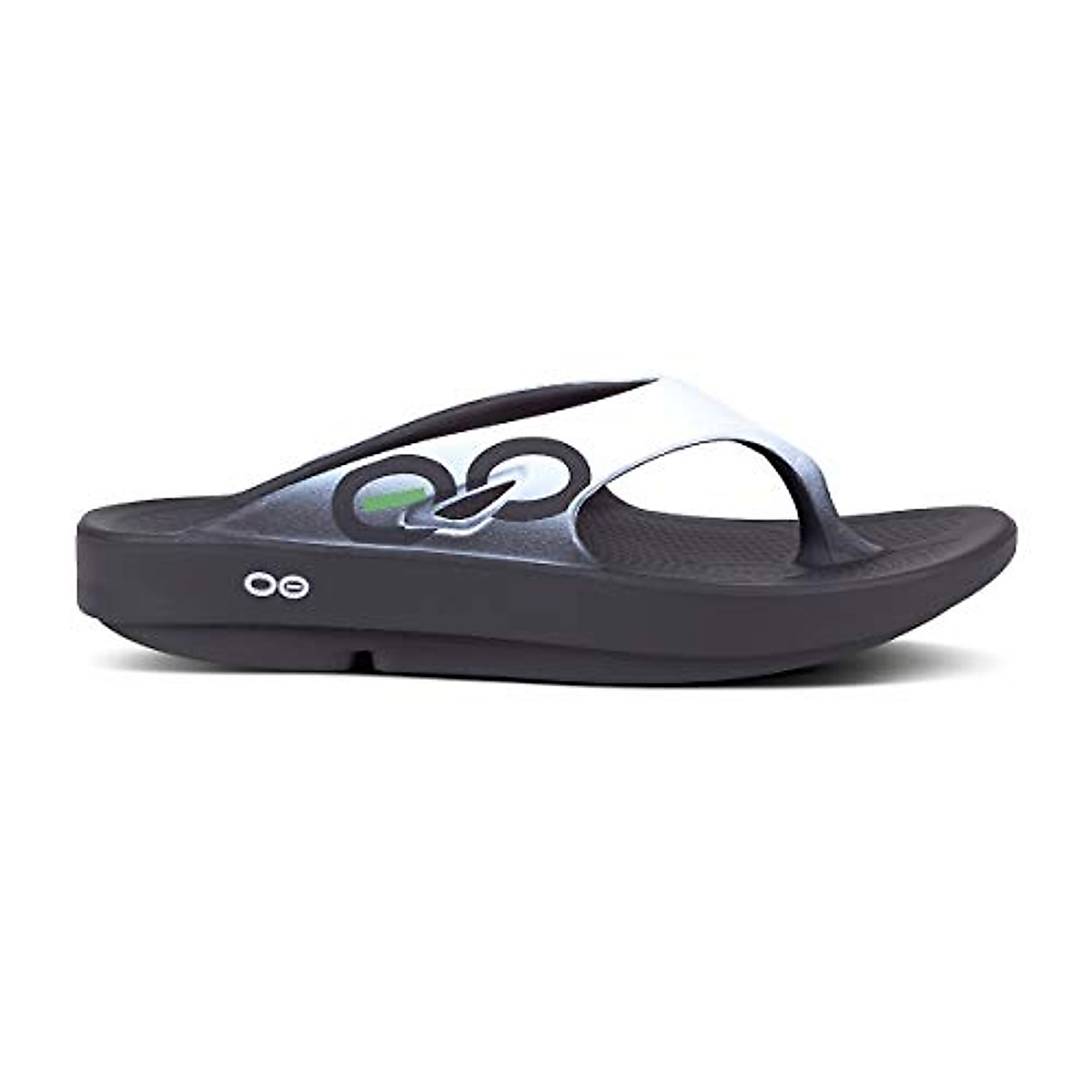 OOFOS Unisex Ooriginal Sport Thong Flip Flop,Black/Cloud White,7 B(M) US Women/5 D(M) US Men