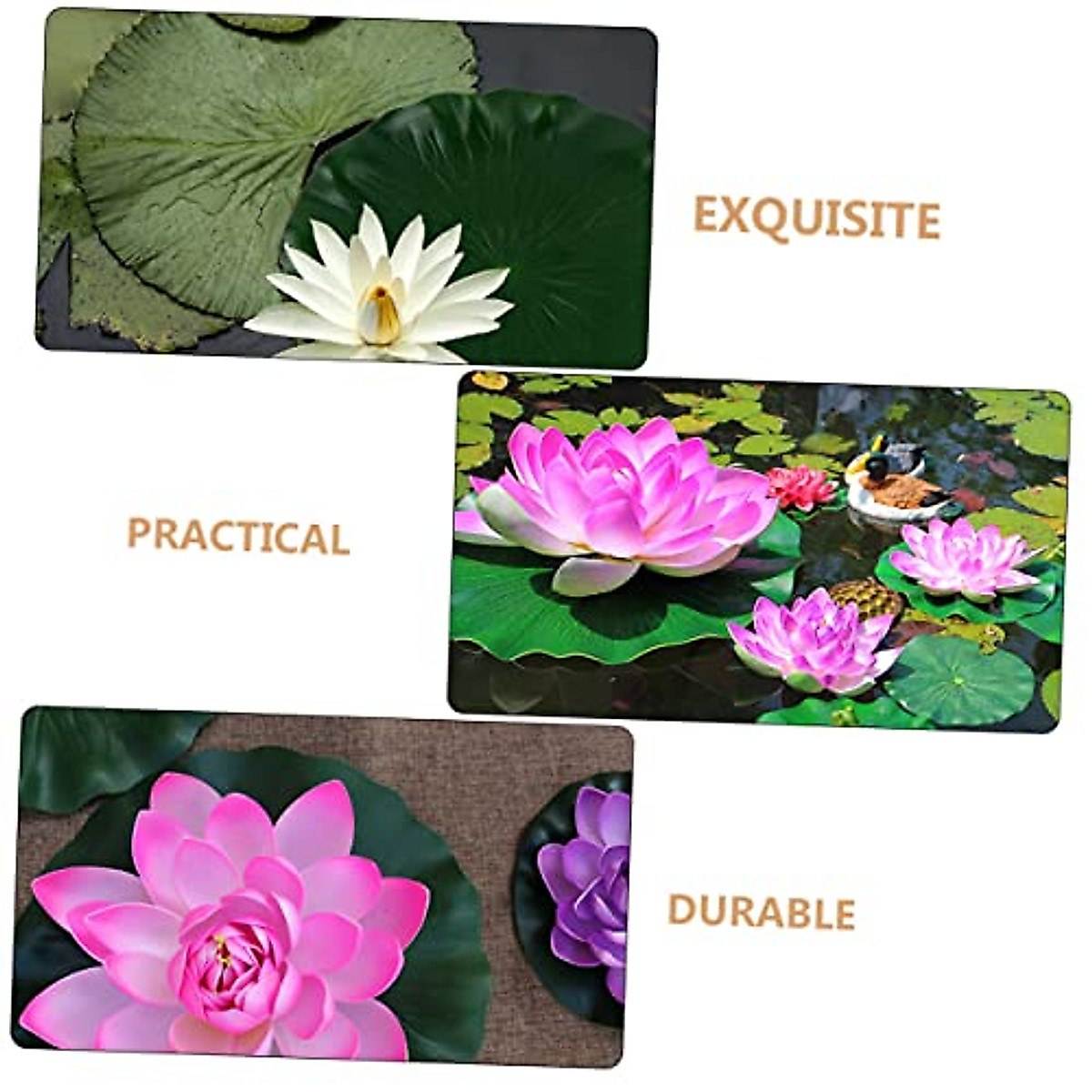 Happyyami 9 Pcs Simulated Lotus Leaf Artificial Plants Outdoor Artificiales Decorativas para Sala Artificial Outdoor Plants Fake Lily Pads Lilly Pads Aquarium Plants Water Leaf Decor
