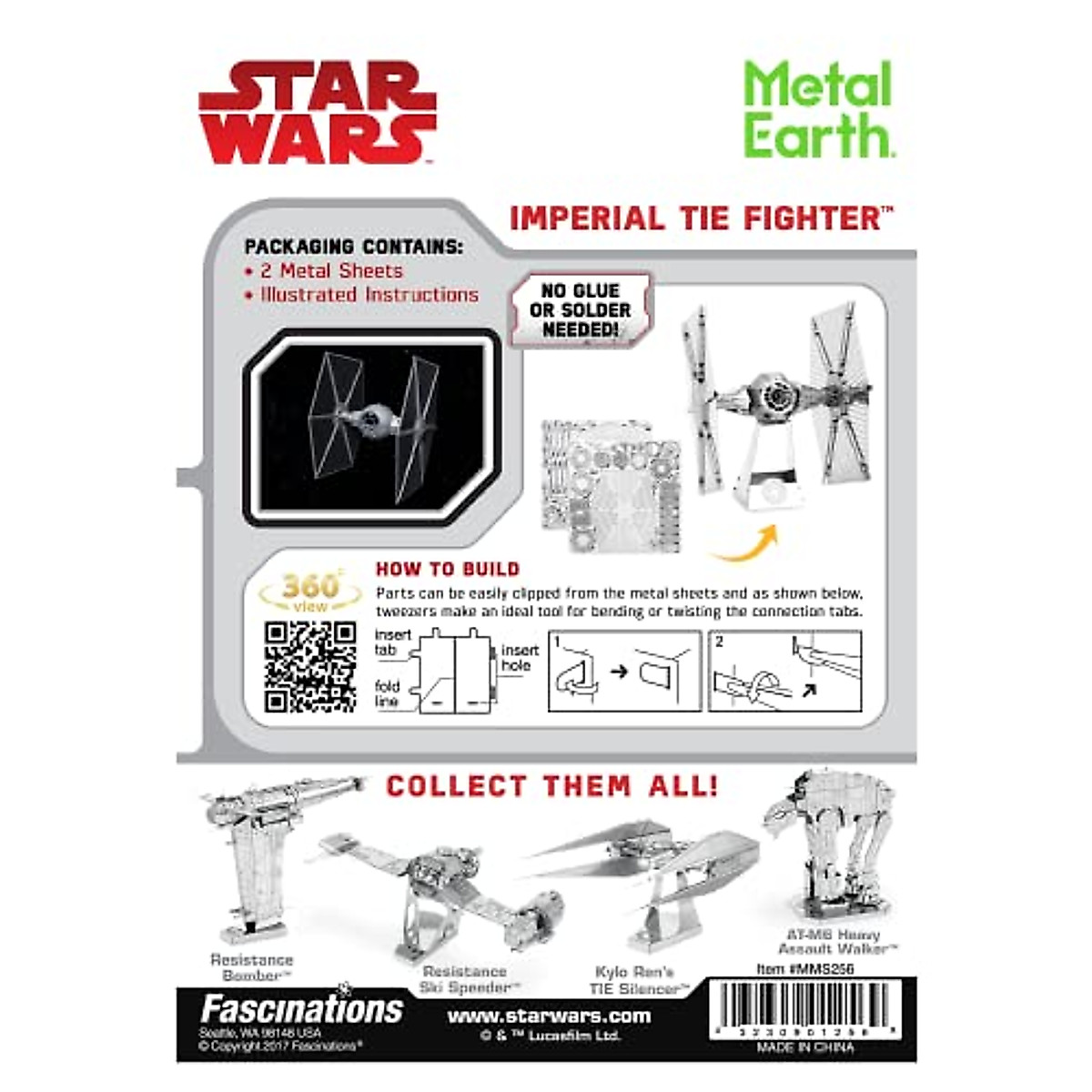 Metal Earth Fascinations Star Wars Imperial TIE Fighter 3D Metal Model Kit Bundle with Tweezers
