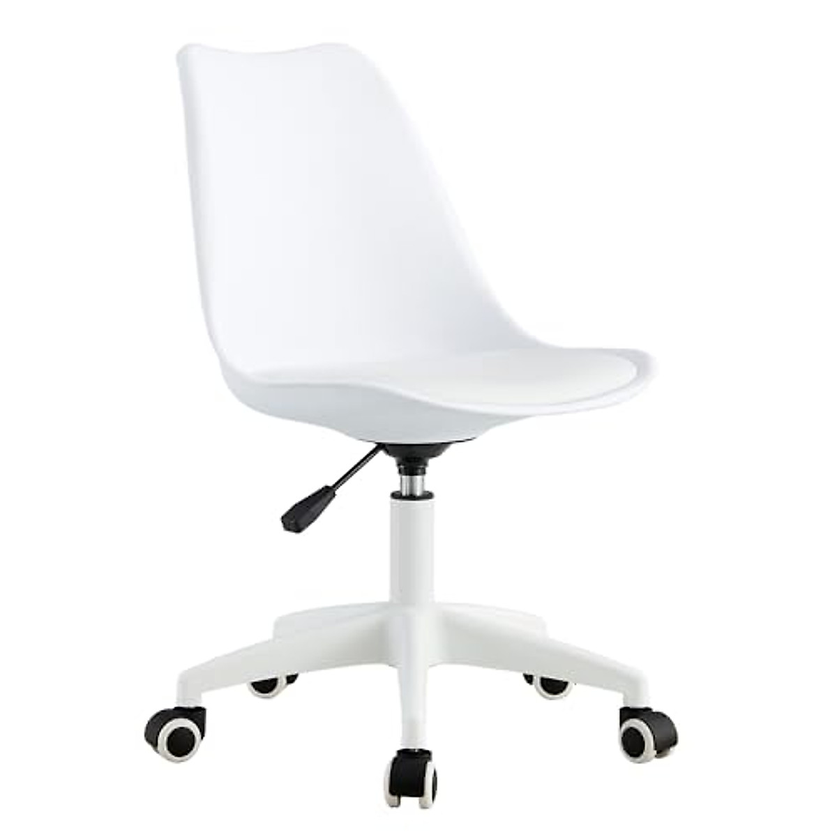 Yone jx je Office Chair, Ergonomic Office Chair, Modern Height Adjustable Swivel Chair, armless Rotating Computer Chair, with Wheels, Transparent Chair (White)