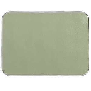 Sage Green Solid Color Dish Drying Mat 16x18in, Microfiber Dish Drying Rack Pads Dish Drainer Mats Washable Heat-Resistant