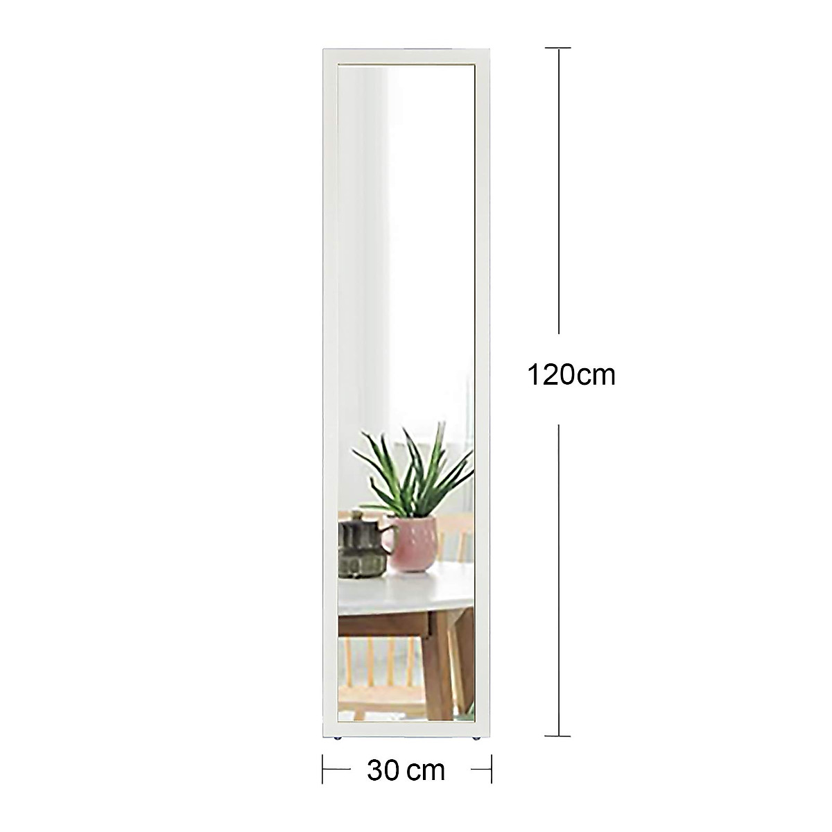 FANYUSHOW 47x12 Inch Long, Full Body,Full Length Wall Mirror for Bedroom Bathroom Living Room,White