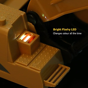 GearRoot Remote Control Excavator Construction Vehicle with Sound & Lights, Rechargeable RC Truck Excavator Toys for Boys Gift