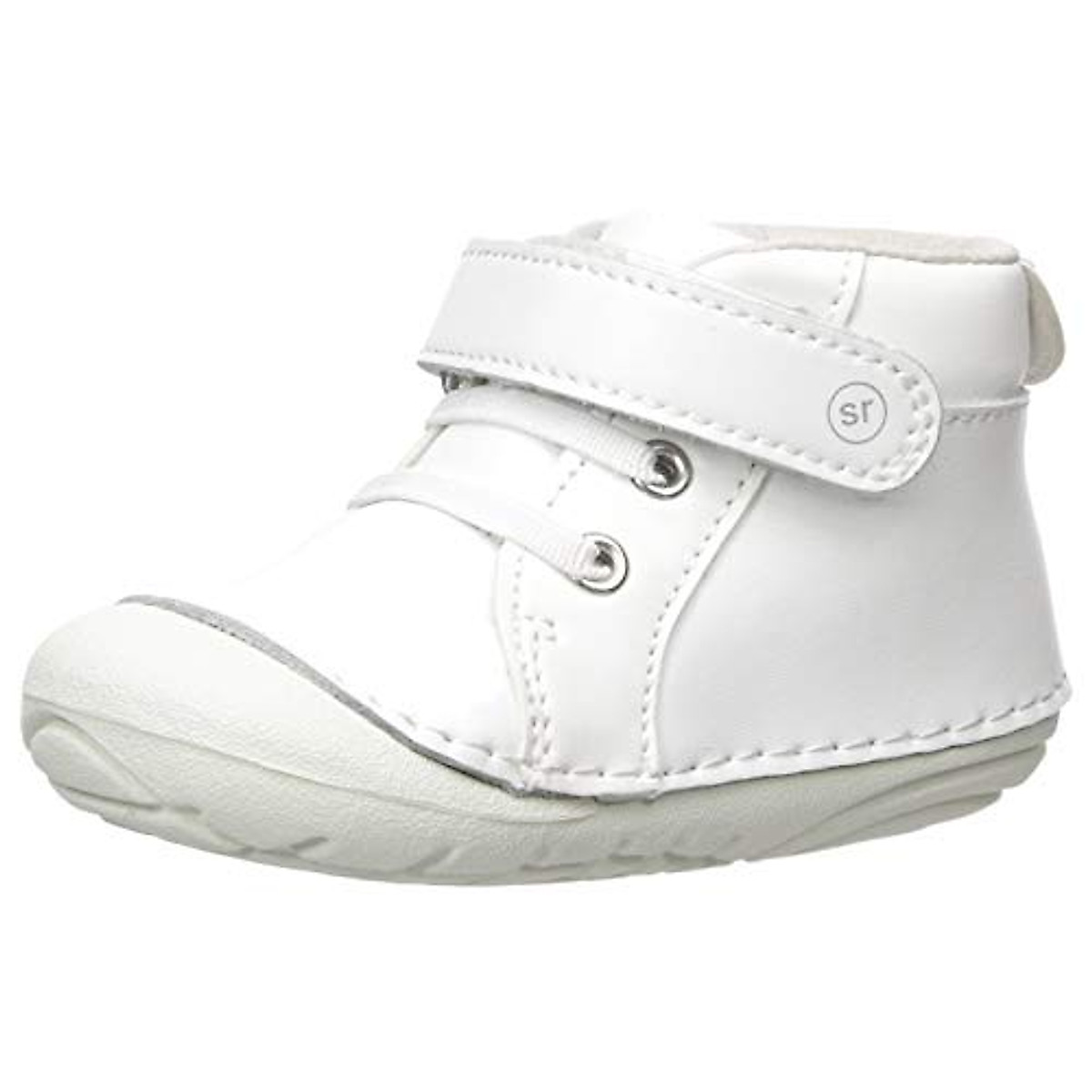 Stride Rite baby boys Soft Motion Frankie Athletic Sneaker, White, 3 Infant US