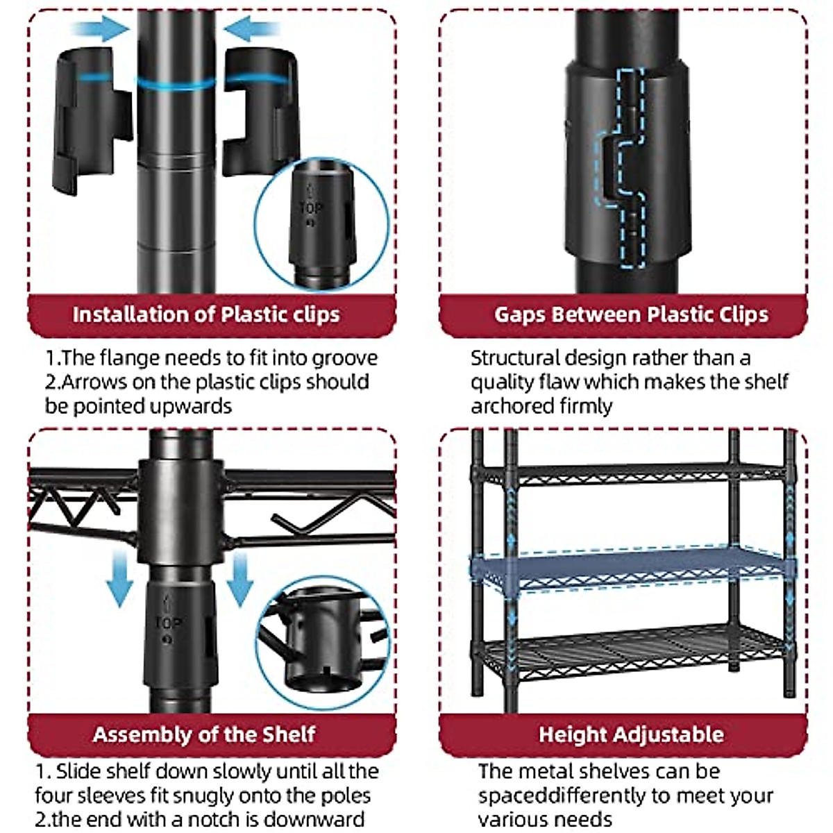 Clothing Rack with Shelves,Large Heavy Duty Wire Garment Rack,Adjustable Clothes Racks for Hanging Clothes,74x 18x 78.4Inches,Metal Rack for Bedroom (Diameter 19mm,Horizontal/L Shape Combination)