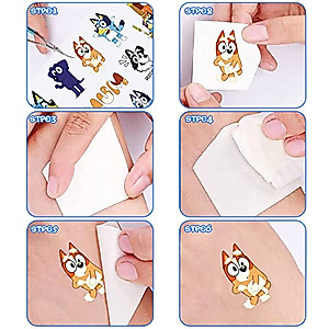 20 Sheets (650Pcs) Blue Dog Temporary Tattoos Stickers for Kids, Blue Dog Birthday Party Supplies Decorations Party Favors, Gifts for Boys Girls School Classroom Rewards