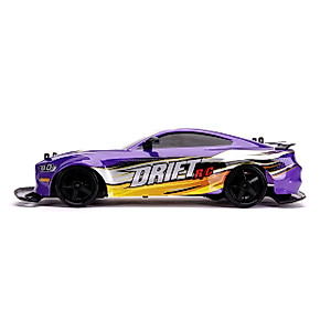 Jada Toys Big Time Muscle Drift 1:10 Scale RC, 2019 Ford Mustang - Wide Body, Black