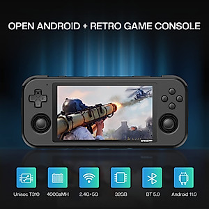 Retroid Pocket 3 Retro Game Handheld Console, Retroid Pocket 3 Android Retro Game Console Multiple Emulators Console Handheld 4.7 Inch 16:9 Display 4000mAh Battery Classic Games (Orange, 2+32GB)