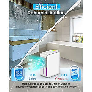 Dehumidifier and Humidifier Combo 2 in 1(350 Sq. Ft)for Bedroom with 7 Color Light, Quiet and Smart 35OZ Ultrasonic Cool Mist, 360°Nozzle Dehumidifier and Humidifiers Combo for Home|Bathroom|Basement