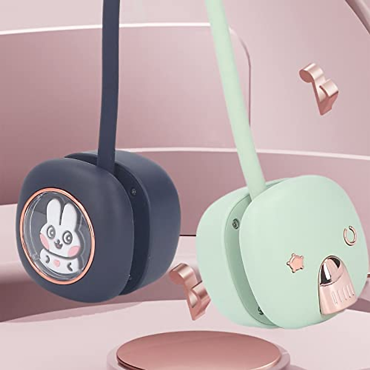 Neckband Portable Bluetooth Speakers, Wireless Wearable Personal Body Speaker with Outdoor Light, High Fidelity 3D Stereo Sound, APTX Lossless Decoding for Home Sport Outdoor (Light Green)