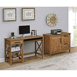 Saint Birch Honduras Open Shelf Modern Wood Hutch Desk in Rustic Brown