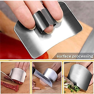 Stainless Steel Thumb Knife Finger Cutter Saver with Knife Guard and Finger Protectors for Cutting Vegetables, Holder for Slicing, Ideal Finger Guards for Kitchen Knives for Secure Food Cuts.