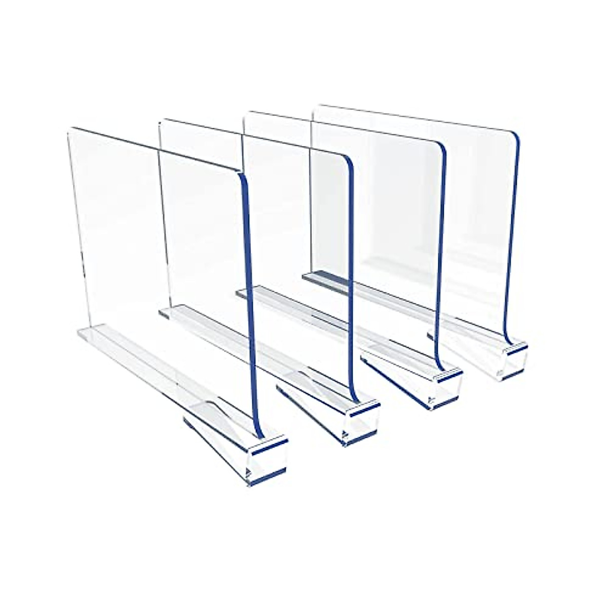 AOIEORD Shelf Dividers Acrylic Closet Clear Organizer for Clothes Book Shoes Display Cabinet Adjustable Separators 4 Pack