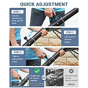 WIN.MAX Basketball Hoop Outdoor 3.8-10ft Adjustable Height, 44inch Backboard, Swimming Pool Basketball Hoop & Goal for Kids/Adults Indoor