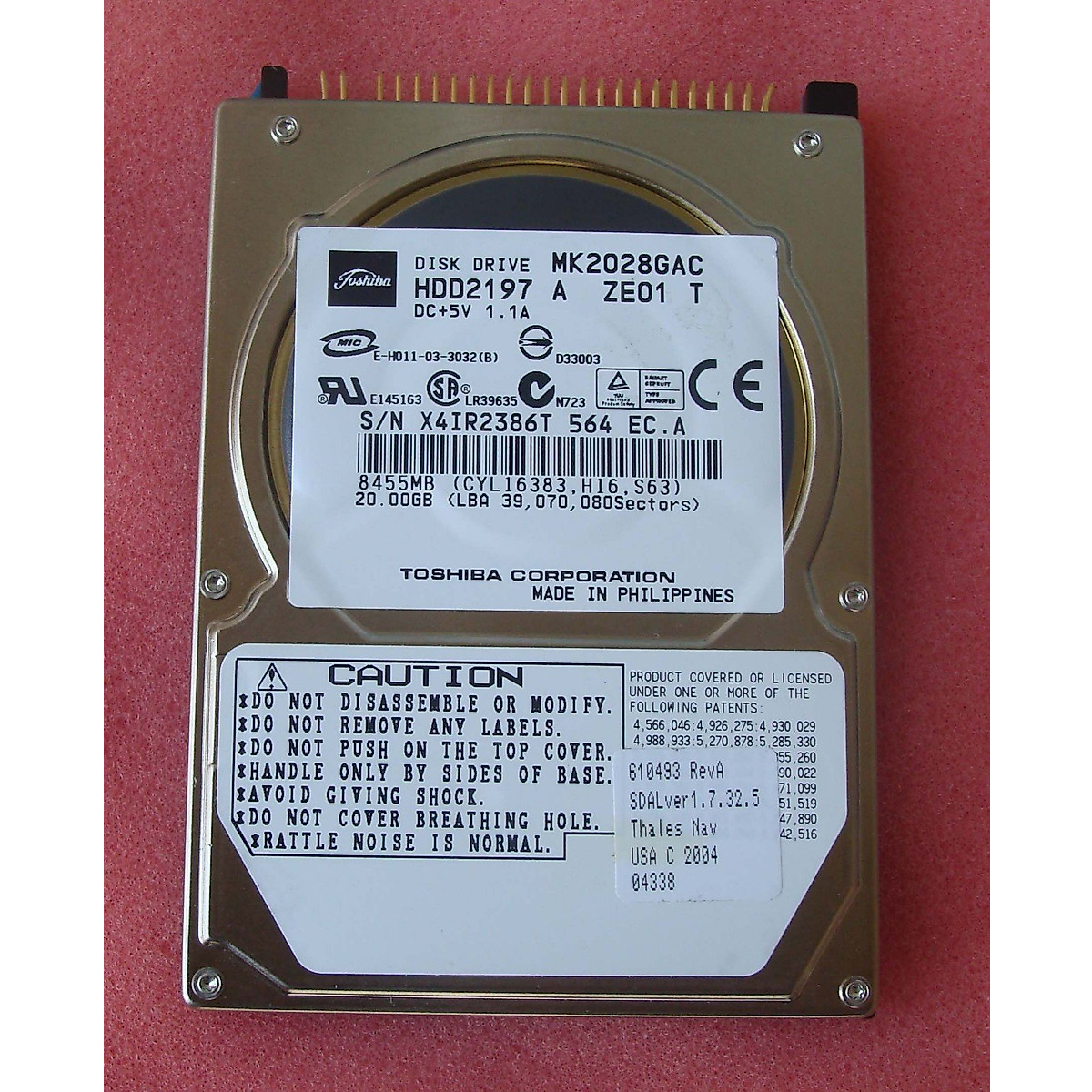 Toshiba MK2028GAC 20GB Internal Hard Drive