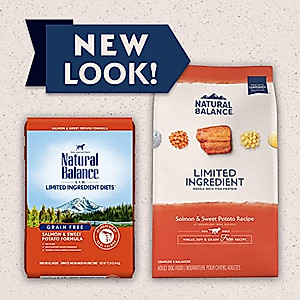 Natural Balance Limited Ingredient Adult Grain-Free Dry Dog Food, Salmon & Sweet Potato Recipe, 24 Pound (Pack of 1)