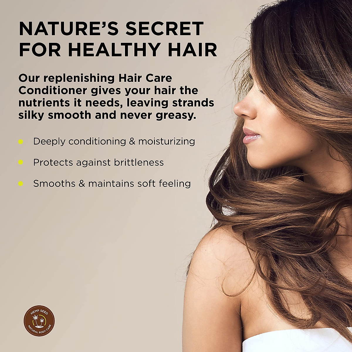 Hemp Seed Hair Care Conditioner, Nag Champa - 8 oz - Keeps Hair Feeling Soft & Smooth - With Hemp Seed Oil, Coconut Oil & Vitamin E - Vegan, Cruelty Free