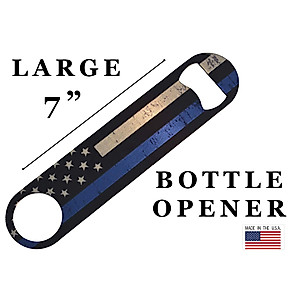Thin Blue Line Police Officer Speed Bottle Opener Heavy Duty Gift Law Enforcement Blue Lives Matter Flag
