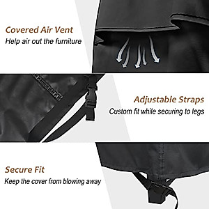 NettyPro Stackable Patio Chair Covers Waterproof Outdoor Patio Furniture Stacking Chair Cover, Fits for 4-6 Stack Dining High Back Chairs, 26"W x 35"D x 45"H, Black