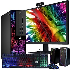 TechMagnet Computer Desktop PC, Intel Core i3-6100, Siwa 6, 8GB RAM, 240GB SSD (Fast Boot), 2TB HDD, New MTG 22 inch Monitor, Web Cam, RGB Speakers Keyboard Mouse, Windows 10 Professional (Renewed)