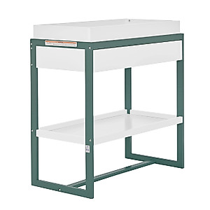 Dream On Me Arlo Changing Table in Jungle Green, Made of Solid New Zealand Pinewood, Non-Toxic Finish, Comes with Water Resistant Mattress Pad & Safety Strap