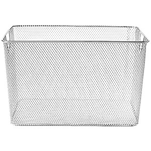 Silver Mesh Open Bin Storage Basket Organizer for Fruits, Vegetables, Pantry Items Toys, Etc.
