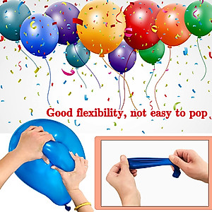 Royal Blue Latex Balloons 12 Inch Blue Confetti balloon pearl White balloons Royal Light Blue Party Balloons Kit for Birthday Party Decoration Supplies.50pcs…
