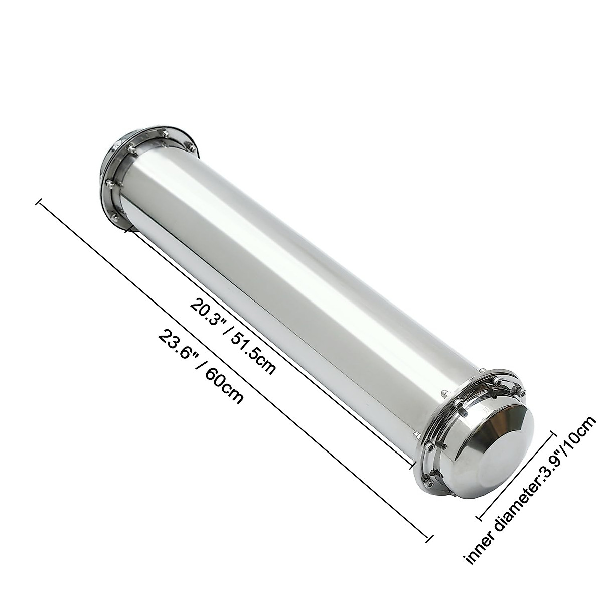 SoClaay Time Capsule Large Size 23.6inch/60cm Anti-Corrosion Waterproof Stainless Steel Capsule Container Durable Lock Container for Future Graduation Gift