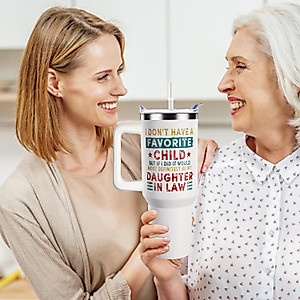 Gifts for Mother/Father In Law from Daughter In Law Funny Mother's/Father's Day Gifts for Mom Christmas Gift for Mother In Law,40 oz Mom/Dad Tumbler with Handle Mother/Father In Law Brithday Gifts