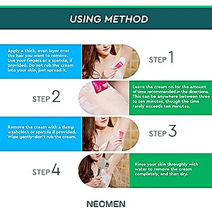 Hair Removal Cream - Skin Friendly Depilatory Cream - Fast and Effective Body Hair Removal Cream - Painless Flawless Hair Remover Cream For Women and Men (green MKR)