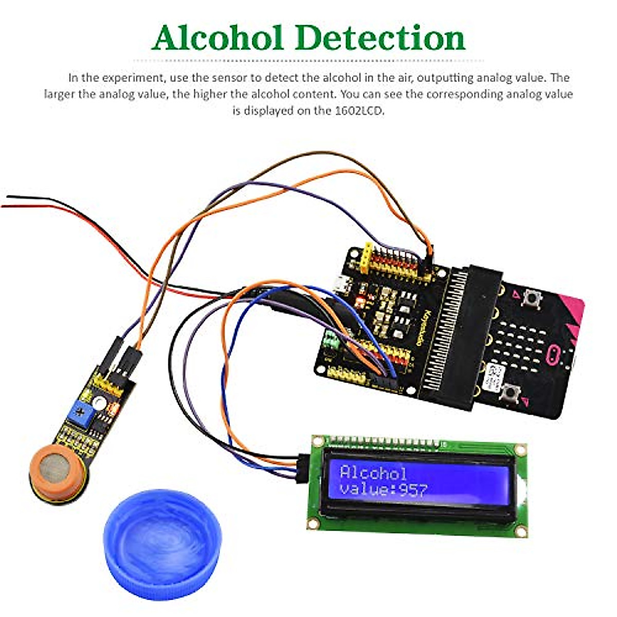 KEYESTUDIO 45 Sensors Starter Kit with Micro:bit V2.2 for Learning Microbit V2 Coding, Sensor Breakout Board, i2c LCD, OLED Display, Water Sensor, 5v Relay Accessories with Tutorials for Teens Adults