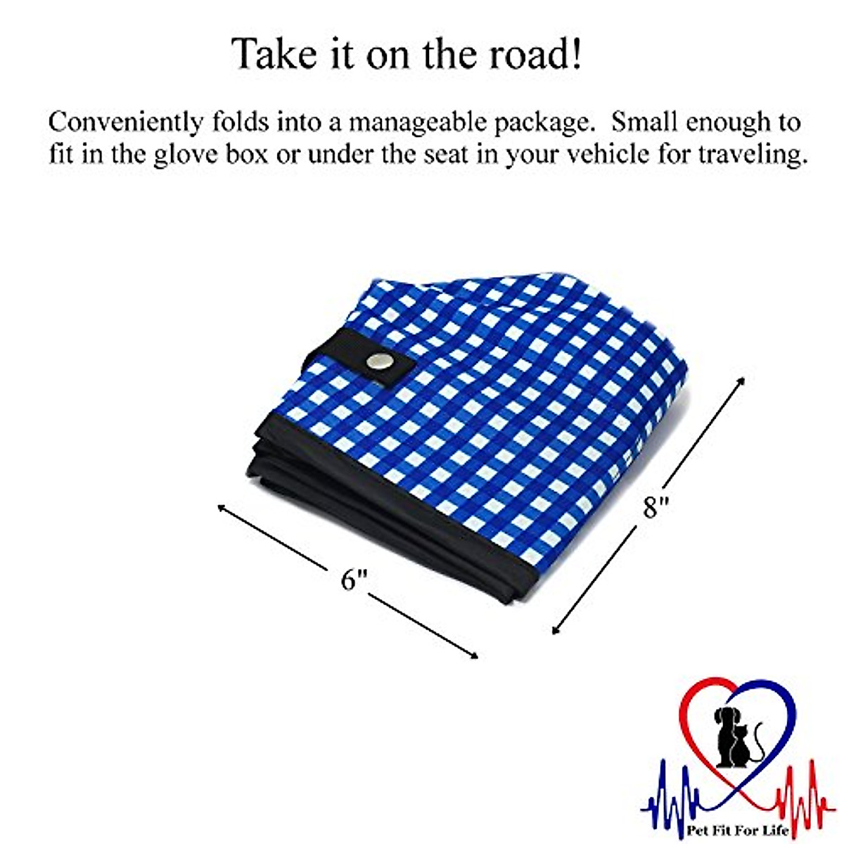 Pet Fit For Life Collapsible Portable Cat Litter Box (16"x12"x5") - Foldable and Packable Travel Litter Box for Cats - Includes Bonus Collapsible Water Bowl - Blue