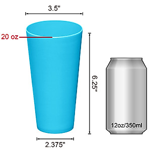 Amazing Abby - Holy Poly - 20-Ounce Plastic Tumblers (Set of 12), Unbreakable Plastic Drinking Glasses, Reusable, Stackable, BPA-Free, Heat-Resistant, Microwave-Safe, Dishwasher-Safe, Mixed-Color