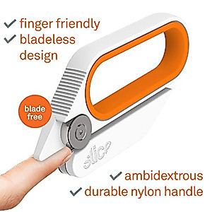 Slice 10598 Rotary Scissors Cutting Tool by Slice, Bladeless Scissors, Ambidextrous Cutter Ideal for Cutting Gift Wrap, Gift Basket Cellophane, Paper 1 Pack