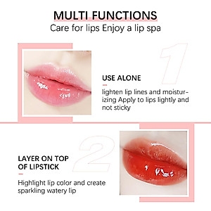 Fovcos Hydrating Lip Glow Oil, Moisturizing Lip Glow Oil, Lip Plumper Gloss, Transparent Lip Gloss, Lip Oil, Plumping Lip Oil, Lip Balm, Tinted Lip Balm Lip Care (Pink)