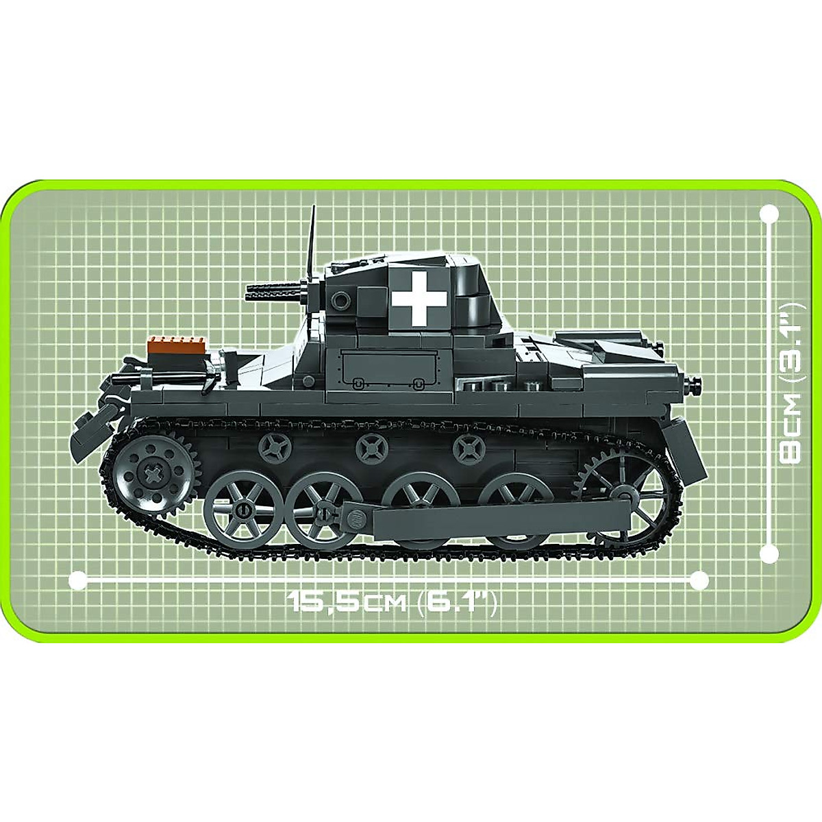 COBI 2534 Panzer I Ausf.A Building Blocks, Grey, Multicolor