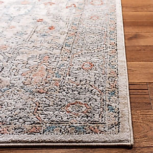 MARTHA STEWART x SAFAVIEH 9' x 12' Grey/Ivory MSR877F Dakota Oriental Non-Shedding Area Rug